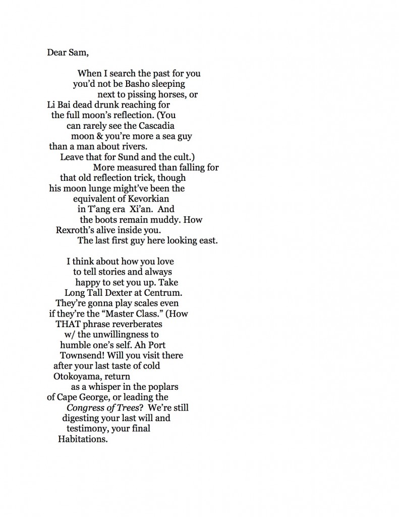 Happy 71st Sam Hamill - Paul E Nelson